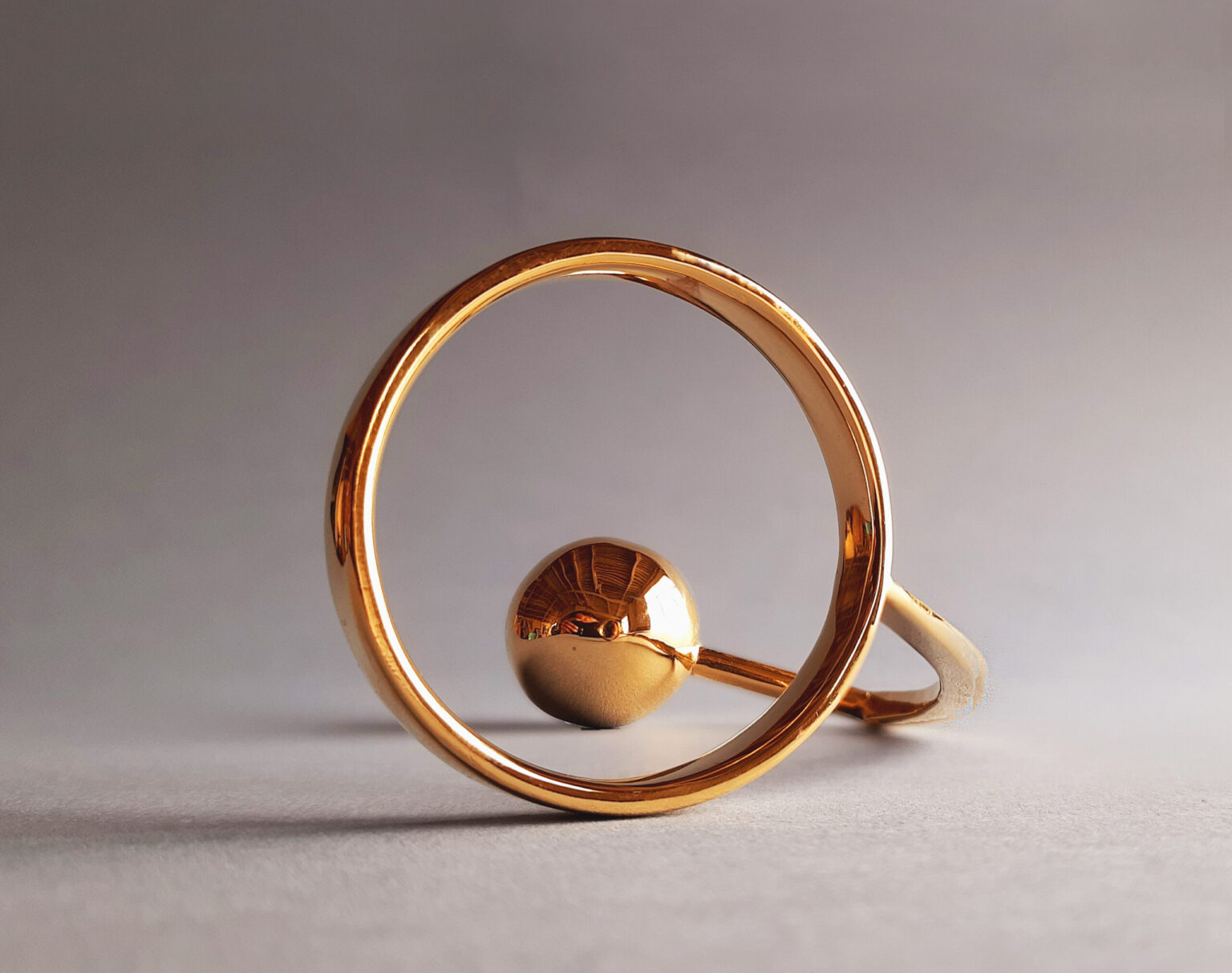 Gilded Silver Cockring With Prostate Stimulator - - ATHUMANI
